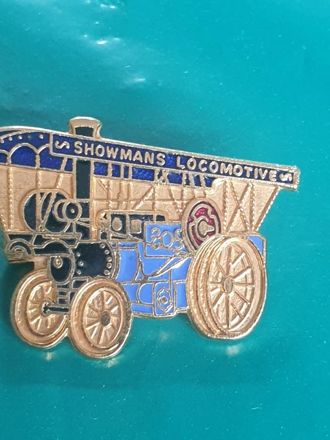 SHOWMANS LOCOMOTIVE STEAM Traction Engine Railway Train Enamel Pin ...