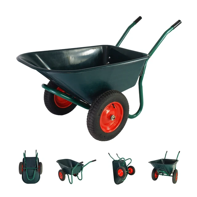 WHEELBARROW CONSTRUCTION WHEELBARROW Push Barrow 2 Wheel 160kg Garden ...