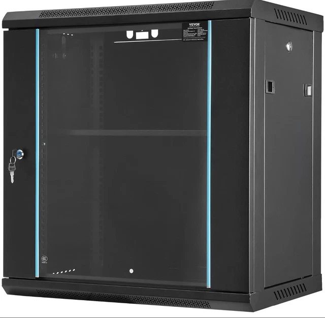 VEVOR 9U WALL Mount Network Server Rack Cabinet Enclosure 15.5'' Deep ...