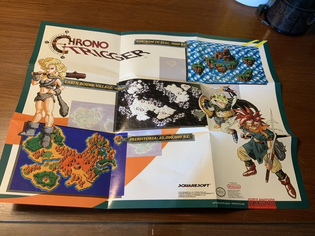 CHRONO TRIGGER POSTER Insert Timeline Map Only Super NES Nintendo SNES ...