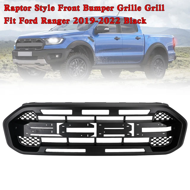 RAPTOR STYLE FRONT Bumper Grille Grill Fit Ford Ranger 2019-2023 Black ...
