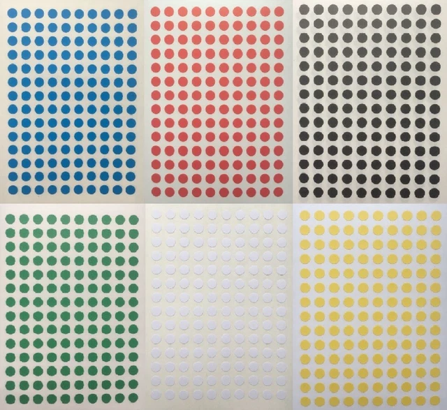 840 SMALL COLOURED Round Sticky Dots 5mm Circles Self Adhesive Stickers ...