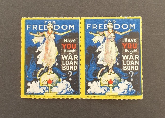 AUSTRALIAN POSTER CINDERELLA stamp: World War 1 war loan bond stamp MUH ...