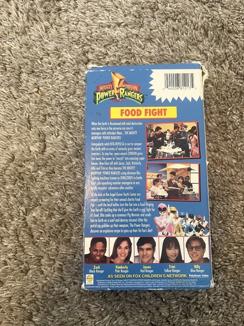 MIGHTY MORPHIN POWER Rangers Blue Ranger Food Fight VHS 1993 Volume 3 ...