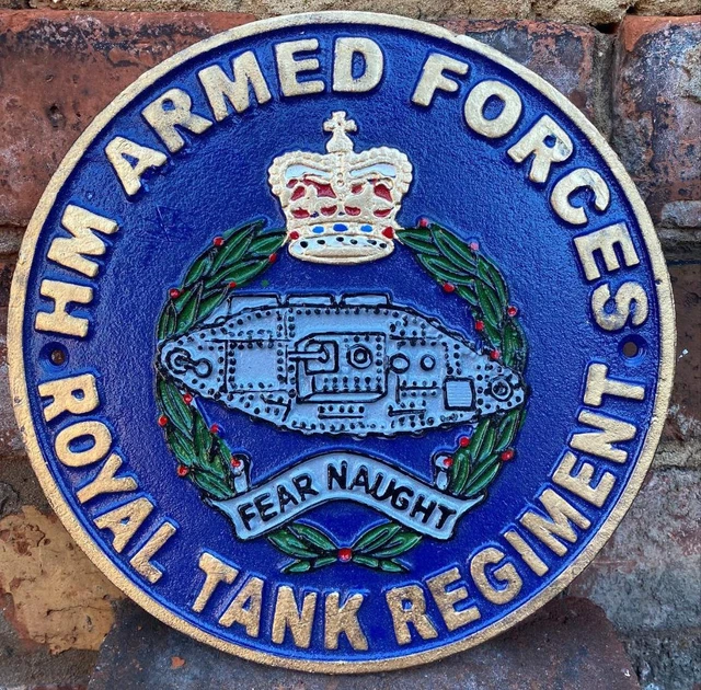 ROYAL TANK REGIMENT - Painted Solid Cast Iron Wall Sign - HM ARMED ...