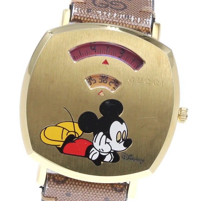 GUCCI GRIP WATCH 157.4/YA157420 Disney collaboration Mickey mouse ...