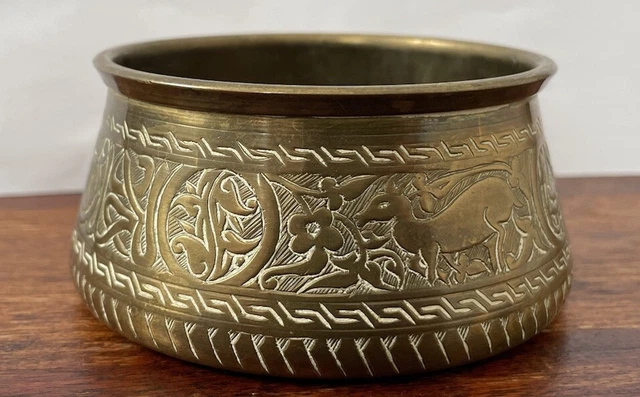 VINTAGE ISLAMIC BRASS Calligraphy Script Pot Vessel Small £29.99 ...