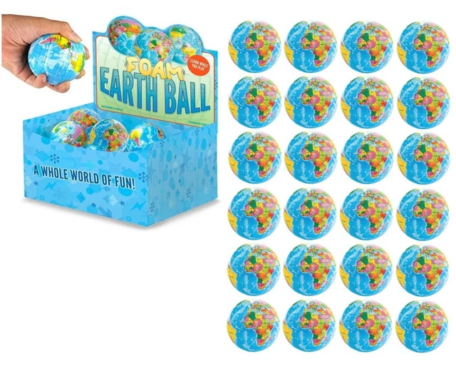 FOAM BALL WORLD MAP EARTH BALLS Birthday Party Bag Filler Favors Atlas ...