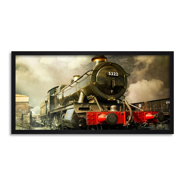 GWR 5322 STEAM Train Locomotive Long Panel Framed Wall Art Print 12x25 Inch £29.99 - PicClick UK