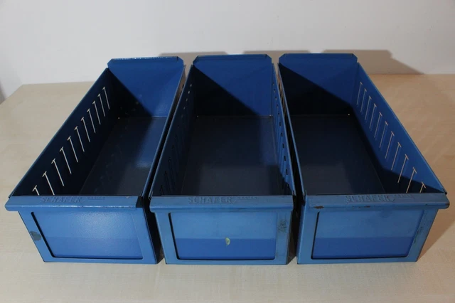 SSI SCHÄFER REGAL-LAGERBOX Lagerkasten Box Kiste Kasten Metall blau ...