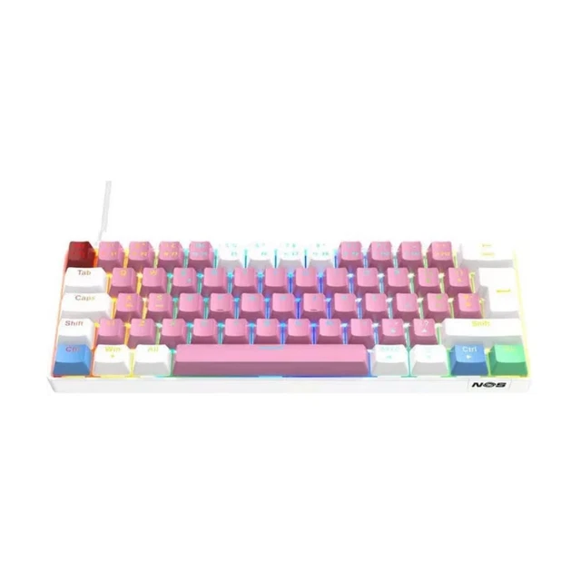 NOS C450 MINI Pro RGB Gaming Keyboard Mechanical Wired Pink Qwerty ...