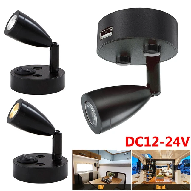 LED READING LIGHT DC12-24V Car Interior 360° Spotlight Adjustable Wall ...