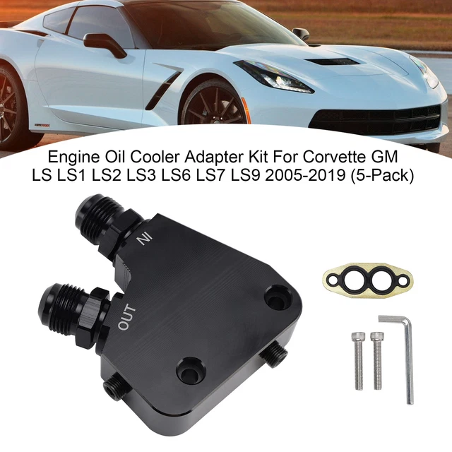 ENGINE OIL COOLER Adapter Kit For Corvette GM LS LS1 LS2 LS3 LS6 05-19 ...