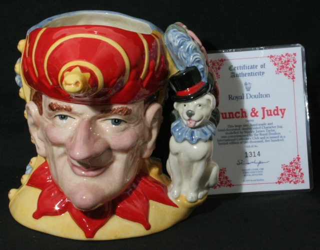 LARGE VINTAGE ROYAL Doulton Character Toby Jug - D6946 Punch & Judy - 7 ...