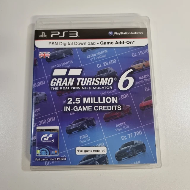 GRAN TURISMO 6 2.5 Million In-Game Credits (used code) - PS3 ...