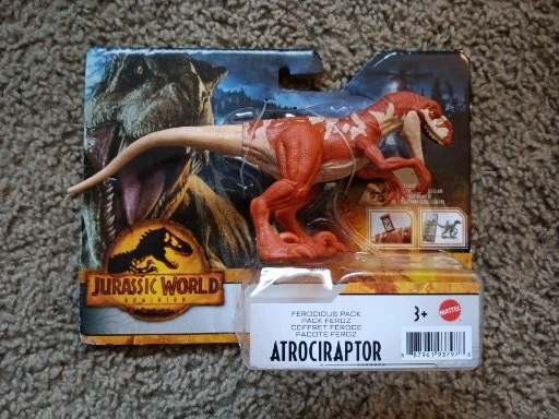 MATTEL JURASSIC WORLD Dominion Ferocious Pack Atrociraptor Dinosaur ...