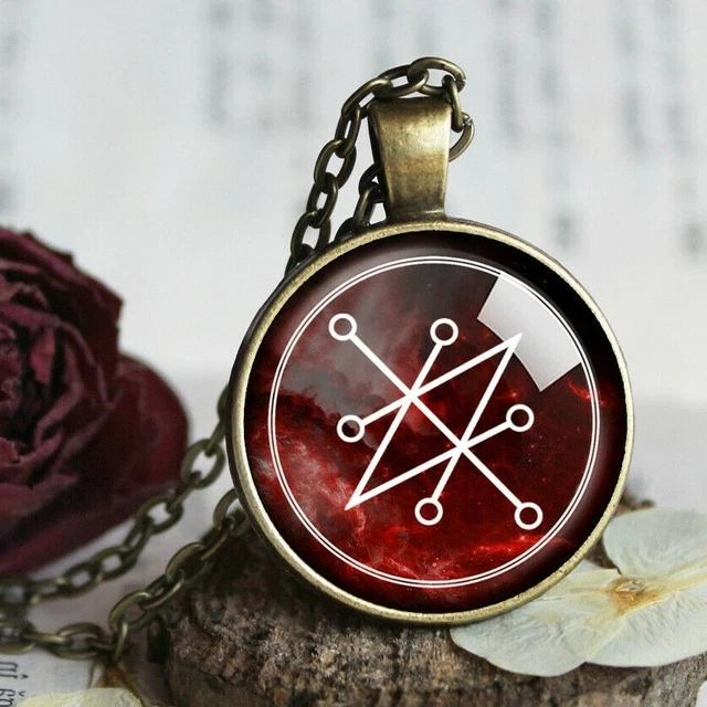 SIGIL OF SATURN Azazel Lucifer Baphomet Seal of Satan Satanism Pendant ...
