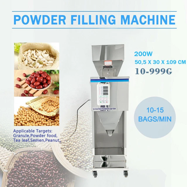 POWDER FILLING MACHINE 10~999g Manual Filler Weigh & Racking Tea Seed ...
