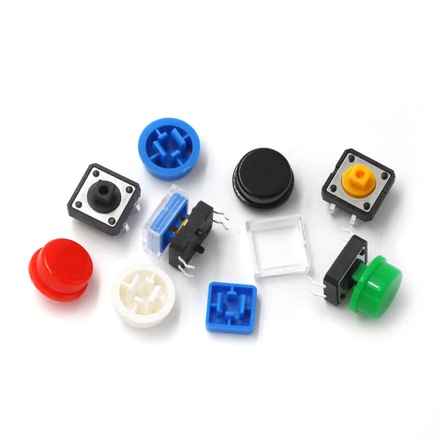 MOMENTARY TACT TACTILE Push Button Switch Cap 10x10mm 12 x 12mm White ...