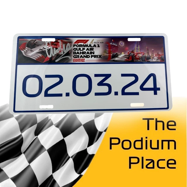 F1 BAHRAIN 2024 Licence Plate Signed by McLaren Team Principle Andrea ...