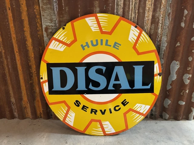 PLAQUE ÉMAILLÉE ANCIENNE Huile Disal Enamel Sign Emailschild EUR 420,00 - PicClick FR
