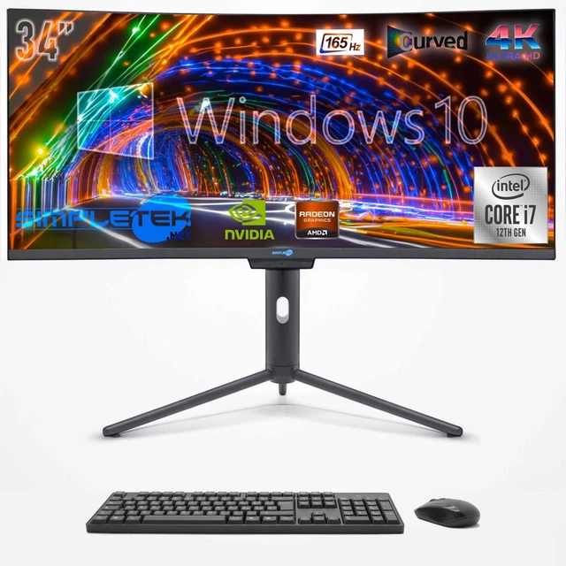 PC ALL IN One Core I7 12th 34 " Win10 16gb 960gb Curved 4k 165hz Gaming ...