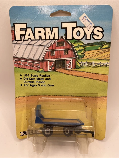 VTG ERTL FARM Toys Blue Flatbed Hay Wagon 1/64 Scale Replica 1986 ...
