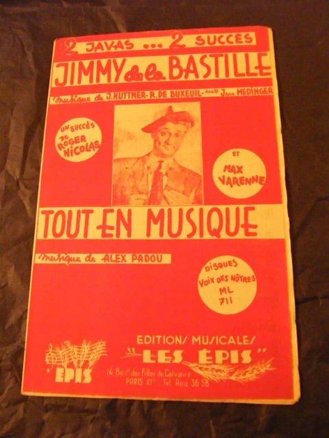 SPARTITO JIMMY DELLA Bastille Médinger Max Varenne Tout IN Musique EUR ...