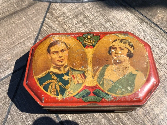 VINTAGE KING GEORGE Queen Elizabeth Harry Vincent Ltd Tin 1939 Toffees ...