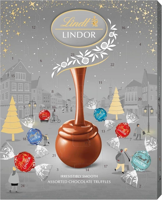 LINDT LINDOR SILVER Advent Calendar 2025 – 24 Premium Chocolate ...