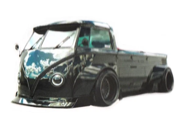 1:10 RC CLEAR Lexan Body Shell WIDEBODY VW Kombi Dual cab Pick Up with ...