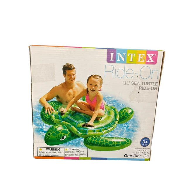 INTEX LIL' SEA Turtle Ride-On Pool Float Inflatable 59" X 50" Ages 3 ...