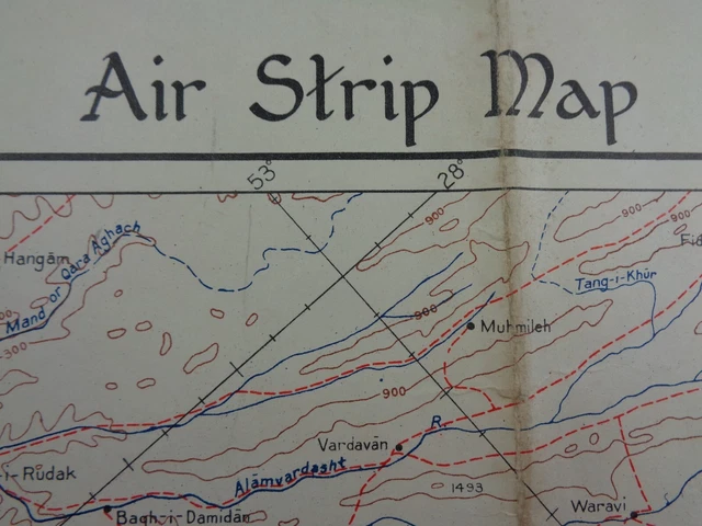 RARE WW2 RAF "AIR STRIP MAP" (WING COMMANDER, DFC & BAR) "FOR OFFICIAL ...