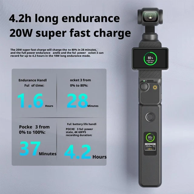 ^FOR OSMO FOR Pocket3 Handheld Gimbal Smart Fast Charging Life Battery ...