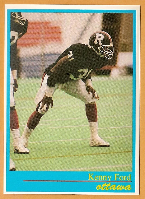 CARTE KENNY FORD 1987 Jogo CFL #16 Ottawa Rough Riders Texas A&M Aggies ...