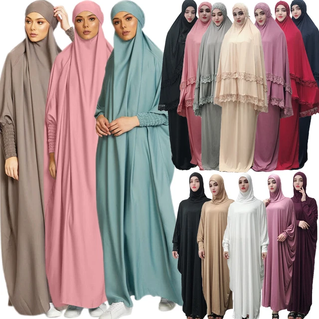 RAMADAN OVERHEAD MUSLIM Women Prayer Caftan Burqa Robe Dress Islamic ...