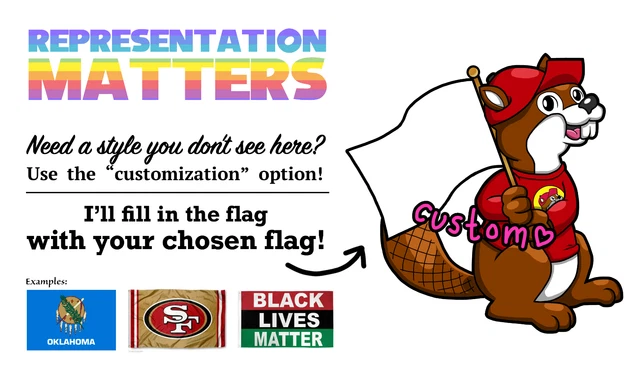 BUC-EE’S BUCEES GAS Station - Texas Taco Bell Beaver Flag Vinyl Sticker ...