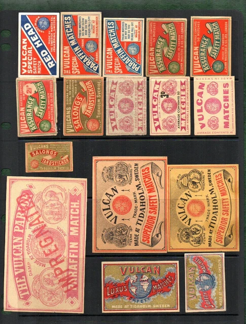 MATCHBOX LABELS RARE early Made in SWEDEN Different Varieties of same ...