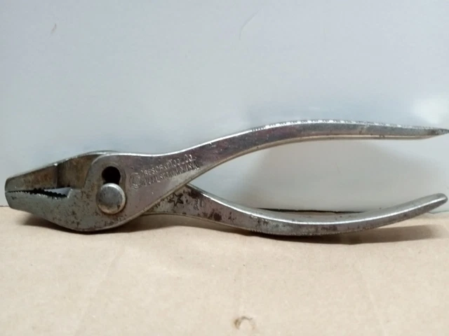 VINTAGE CRESCENT PLIERS L28 Chain Nose Slip Joint RARE FORD Stamped $14 ...