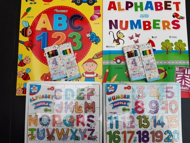 CHILDREN'S ALPHABET ABCS NUMBERs 123s BOOKs & 123 & ABC JIGSAWs WITH ...