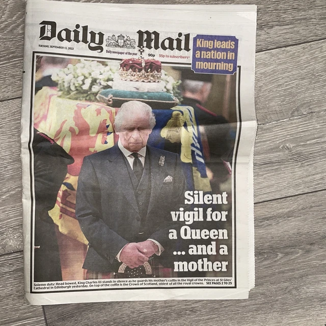 DAILY MAIL NEWSPAPER UK - 13th September 2022 - Death Of Queen ...