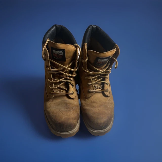 TIMBERLAND PRO LACE Up Combat Soft Toe Work Boot Tan Leather Mens Sz-11 ...