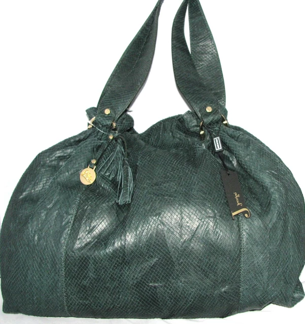 NEUF JENRIGO VERT Olive Serpent Python Cuir Grand Sac Main + Poussière ...