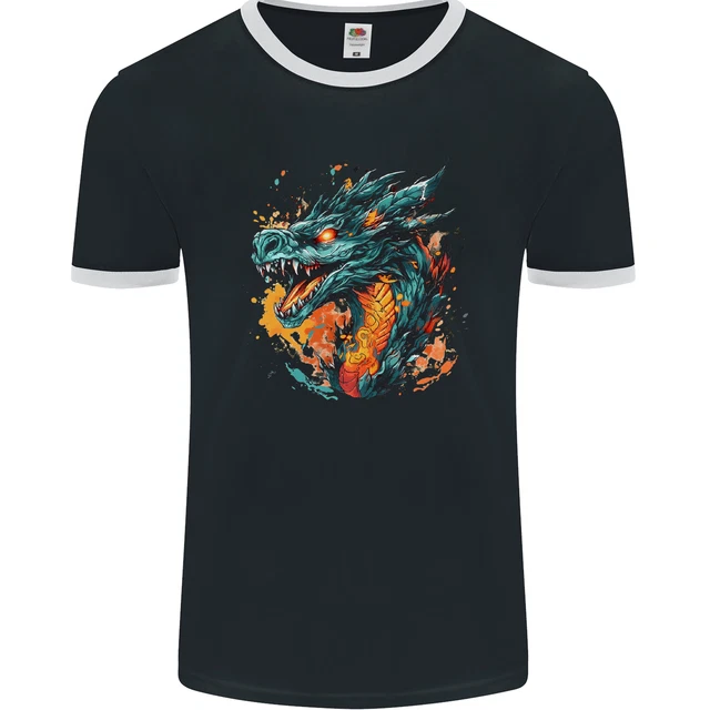 UN T-SHIRT RINGER Pour Homme Dragon De Feu Fantaisie FotL EUR 15,20 ...