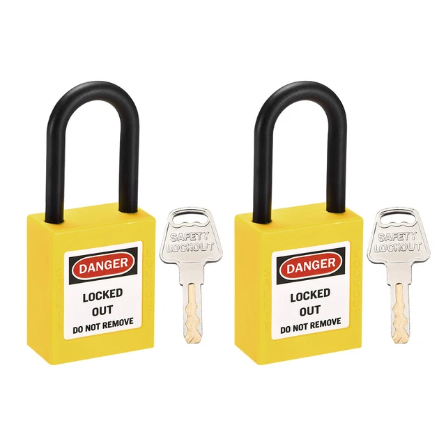 LOCKOUT TAGOUT LOCKS,1-1/2 Inch Shackle Key Alike Safety Padlocks ...