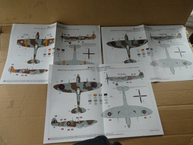 AIRFIX SPITFIRE MK1XC A17001 new paint guide x3 1/24 scale £6.99 ...