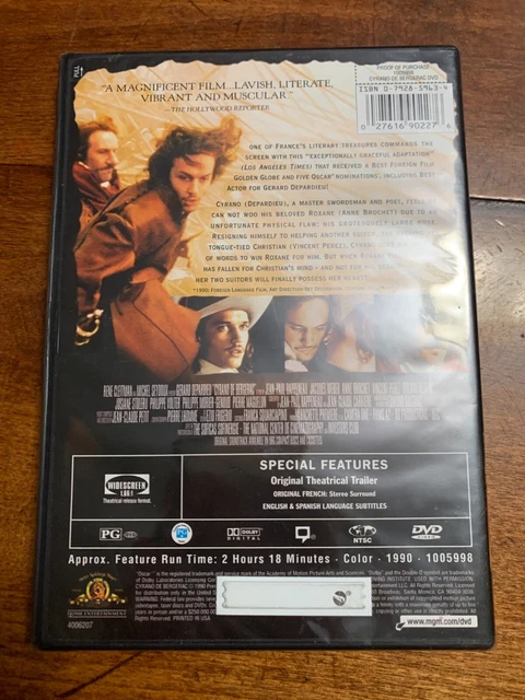CYRANO DE BERGERAC DVD (2004) World Films Gerard Depardieu ~ SEALED! $5 ...
