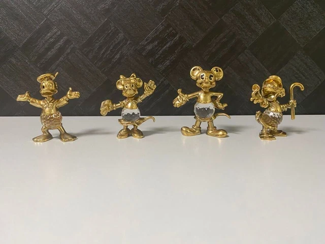 RARE DISNEY GOLD Collection Figurine Set Scrooge McDuck Donald Mickey ...