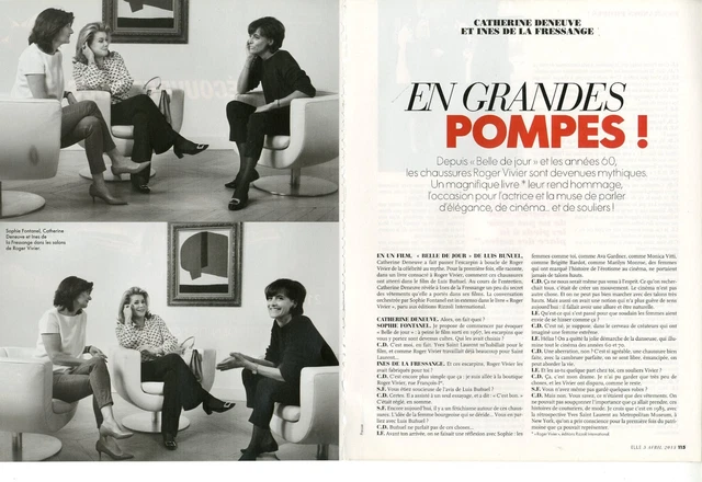 COUPURE DE PRESSE Clipping 9999 Catherine Deneuve Inès de la Fressange 3 pages EUR 5,00 ...