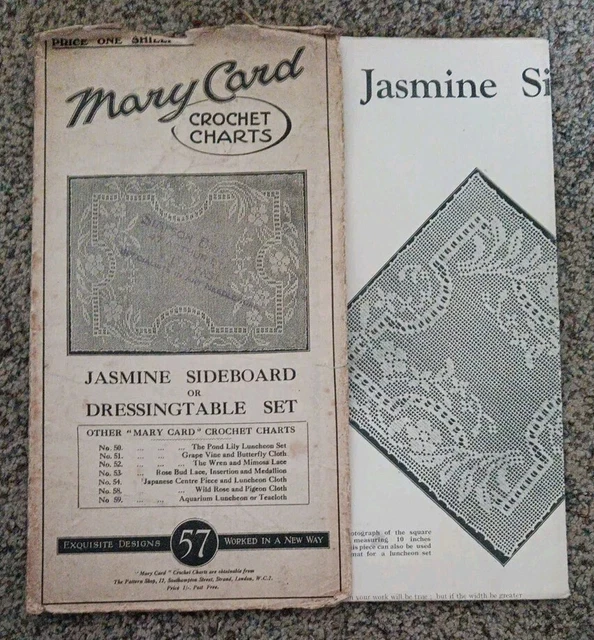 VINTAGE MARY CARD - Jasmine Sideboard/Dressing Table Set - Crochet ...